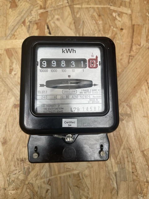 SINGLE PHASE ELECTROMETER Vintage electrometer Electricity meter £78.72 ...