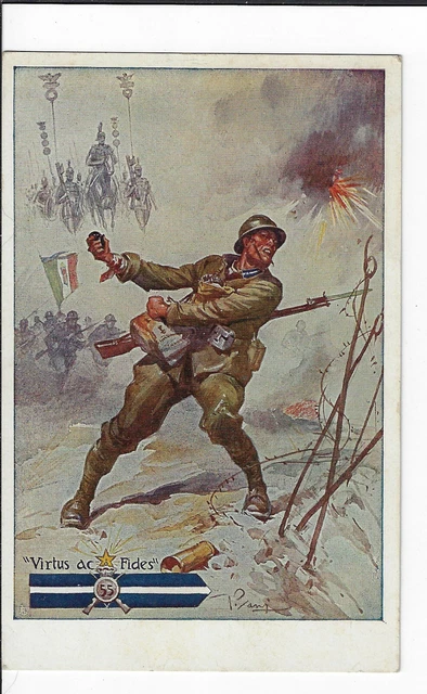 CARTOLINA MILITARE ARTE Italiana Militare 55o Reggimento Fanteria "Marche" Comando EUR 21,61 ...