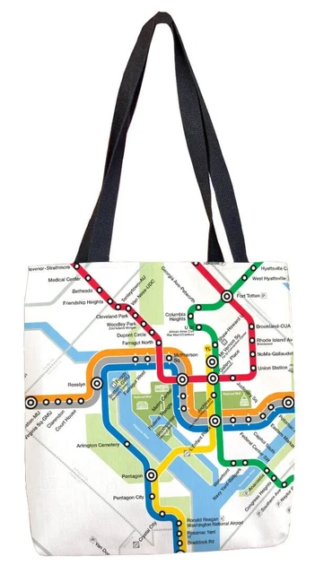 WASHINGTON DC (WMATA) Metrorail DC Metro System Map Tote Bag $35.00 ...