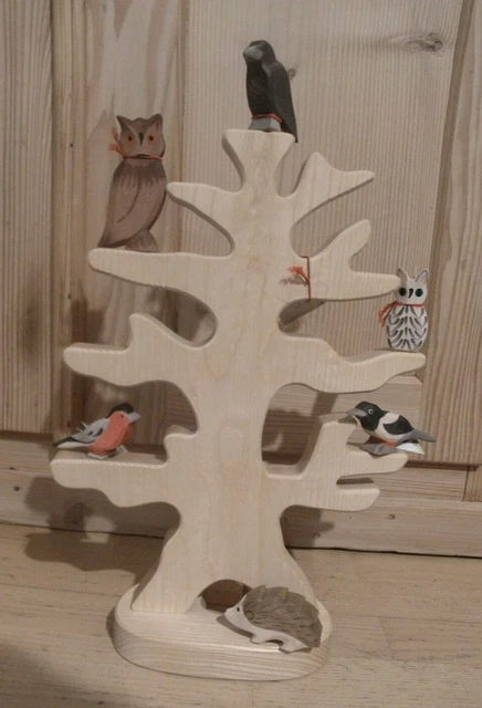 OSTHEIMER FIGUREN VOGELBAUM Baum Eule Uhu Vögel Rabe Elster Dompfaff ...
