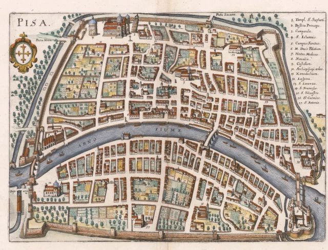 AFFICHE POSTER OLD map carte ancienne italie pise EUR 25,00 - PicClick FR