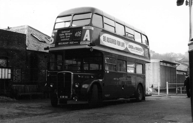 VINTAGE PHOTOGRAPH DOUBLE Decker Bus - Route 408 Warlingham Park London ...