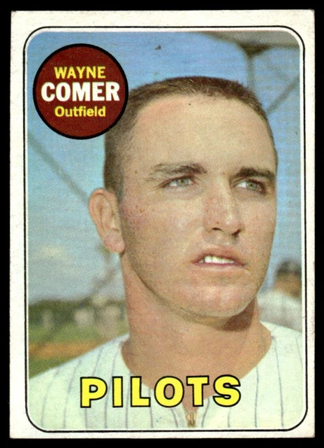 1969 TOPPS WAYNE COMER Seattle Pilots #346 recrue RC défaut de surface ...