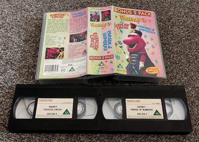 BARNEY 2 PACK Exercise Circus Parade Of Numbers Pal Vhs Video Kids ...