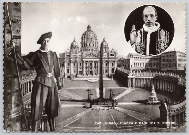 RELIGIOUS CATHOLIC ST Peter's Basilica Pope Pio XII Real Photo Postcard ...