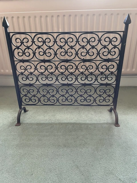ANTIQUE CAST IRON Victorian Fireplace Hearth Fire Guard Screen £199.99 ...