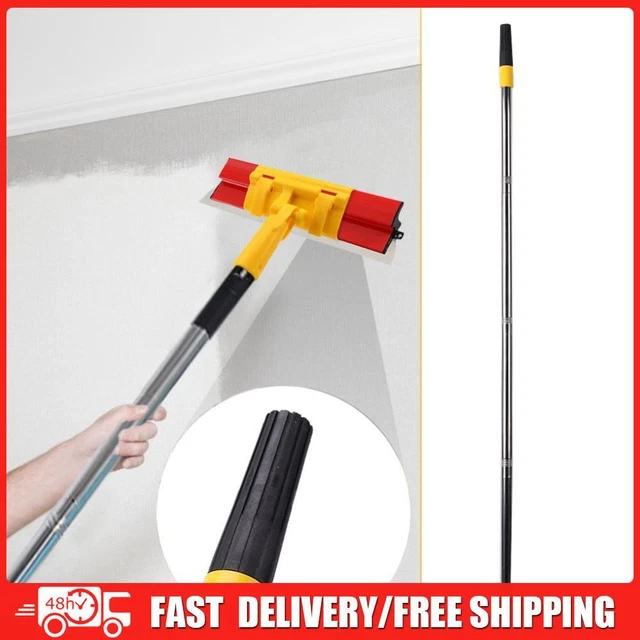 RETRACTABLE PAINT ROLLER Extension Pole Detachable Clean Brush Extender ...