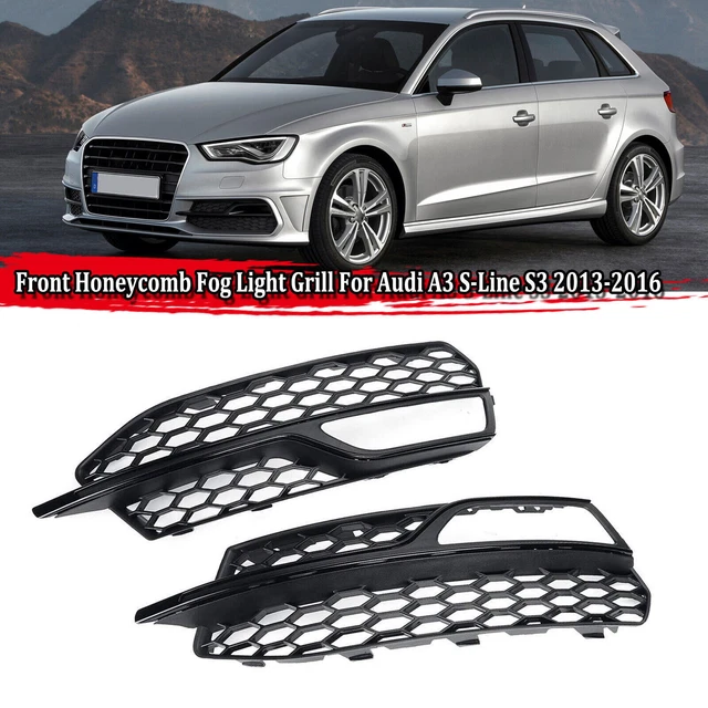 L+R NEBELSCHEINWERFER BLENDE Gitter Sport Wabengrill für Audi A3 S3 S ...