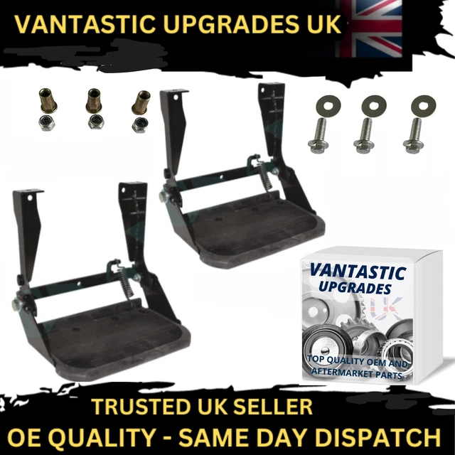 LAND ROVER DEFENDER 90 110 130 New Folding Side Steps X2 & Fitting Kits ...