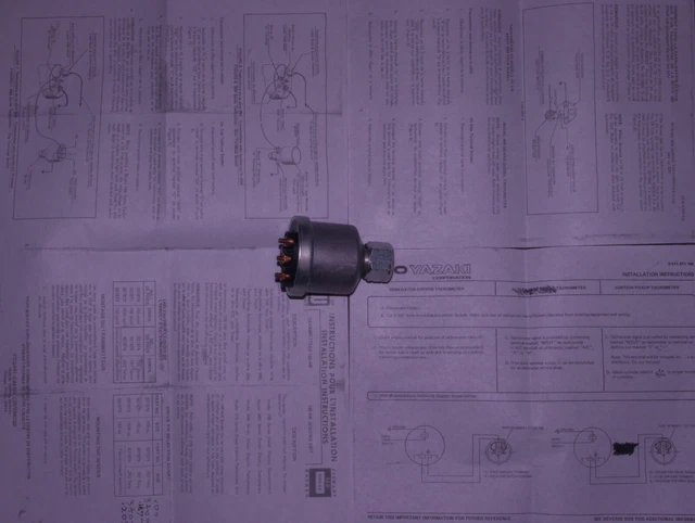 DIESEL HOUR TACHOMETER Generator Sender Sending Unit Tach 340807 Sensor ...