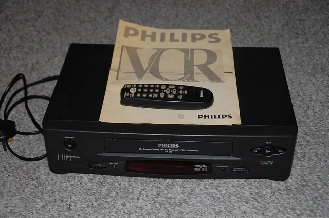 VHS VIDEO PLAYER / Recorder Philips VR675 with Original Remote & Manual ...