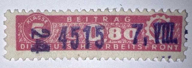 TRAVELSTAMPS: GERMANY NAZI Party Nsdap Dues WWII, Workers Party Dues $3 ...