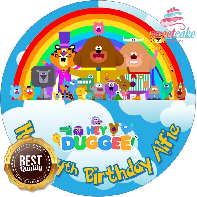 HEY DUGGEE CAKE Topper | Personalised Round Edible Icing Sheet or Wafer ...