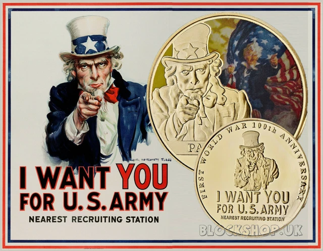 WW1 U.S ARMY UNCLE SAM - 100th ANNIVERSARY - Military commemorative ...