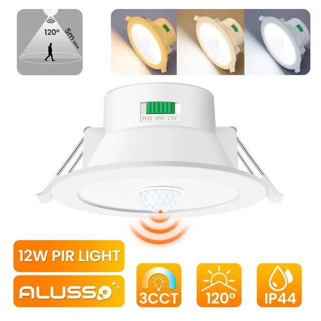 PIR SENSOR MOTION LED Downlight 12W Night Light 3CCT 90-95mm Spot Light ...