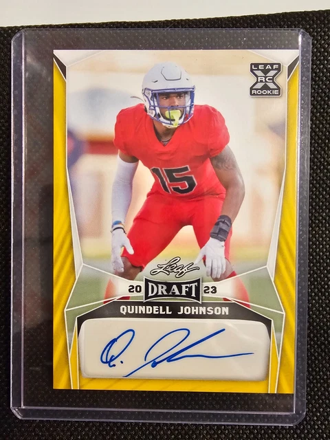 2023 LEAF DRAFT Rookies Quindell Johnson Yellow Auto Rc Chicago EUR 9 ...