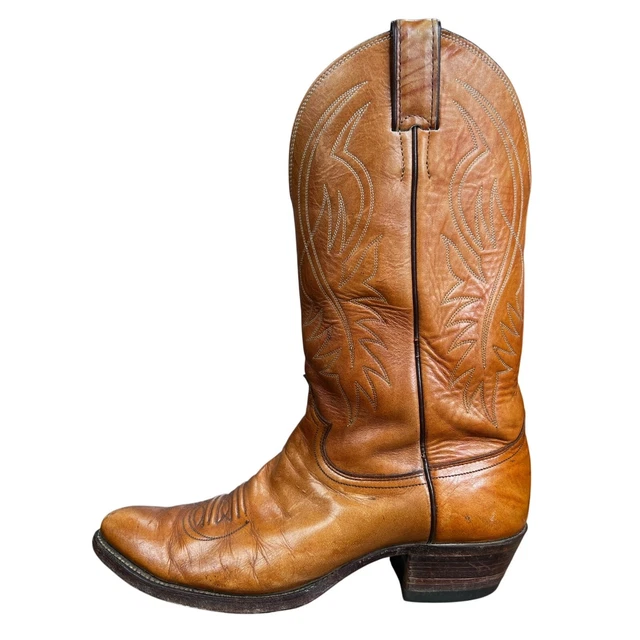 VINTAGE JUSTIN MEN’S Brown Leather Cowboy Boots Size US 10.5 D £71.64 ...