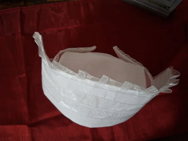 VERY STARCHED CAP Nurse's Hat Matron Sister Formed Fabric Stiffer Lace ...