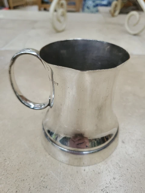 ANTIQUE SILVER PLATE Half Pint Tankard - Grand Cafe Restaurant £19.44 ...