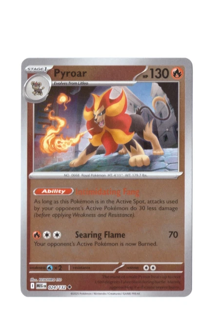POKÉMON TCG MEGA Evolution, Pyroar 024/132, Uncommon Reverse Holo NM $2 ...