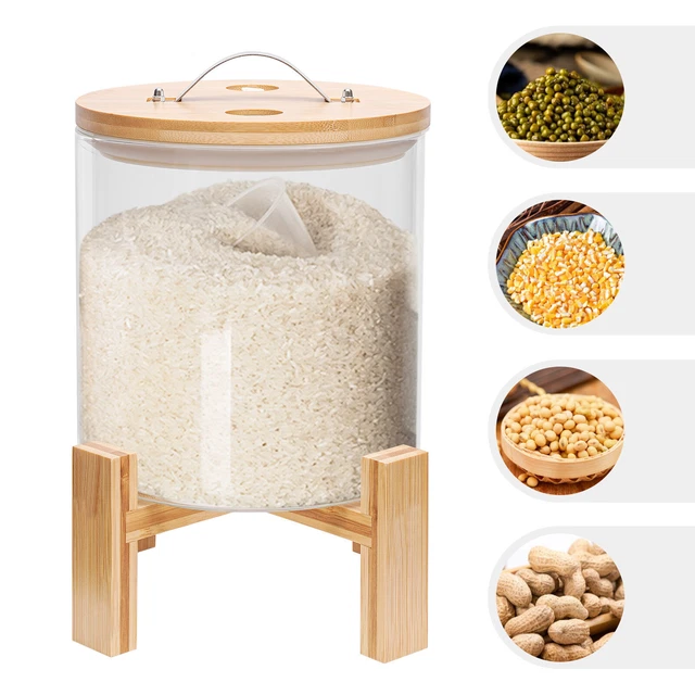 CONTENITORE PER RISO 5L contenitore in vetro per alimenti dispenser per ...