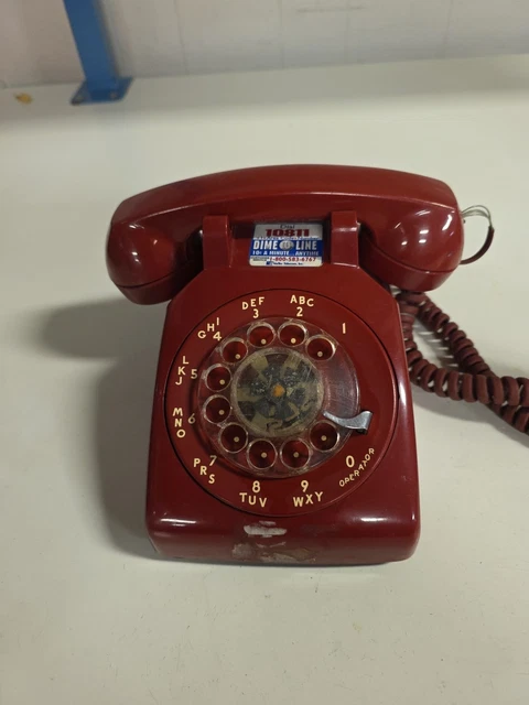 VINTAGE BELL SYSTEM Rotary Dial Telephone Red £52.62 - PicClick UK