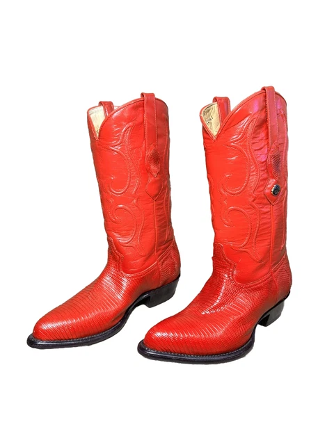 AUTHENTIC LOS ALTOS red Ring Lizard J-Toe Cowboy Boots EC W/Box Women’s ...