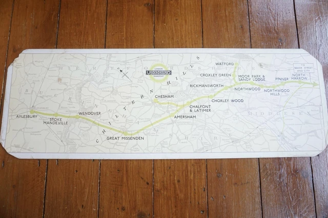 C1930S ORIGINAL LONDON Underground Tube Carriage Route Map Advertising ...