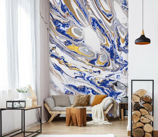 3D BLUE TEXTURE O701 Wallpaper Wall Mural Self-adhesive Valerie Latrice ...
