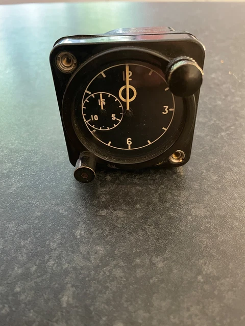 MK5A AIRCRAFT 8 Day Elapsed Time Pilot Cockpit Clock, Ex RAF Dominie ...