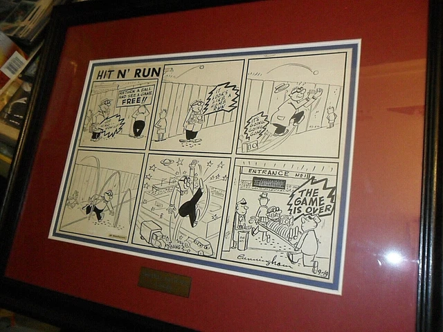ORIGINAL ARTWORK 1948 Comic Strip Hit & Run Baseball Art Signed ...