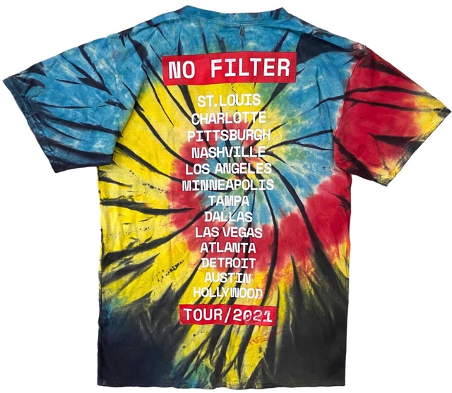 THE ROLLING STONES Men's No Filter Concert Tour 2021 Tie Dye Tee T ...
