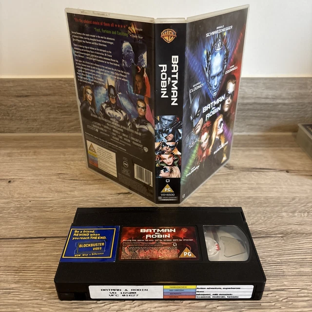 BATMAN & ROBIN VHS Large Case Big Box Ex Rental 1997 With BLOCKBUSTERS ...