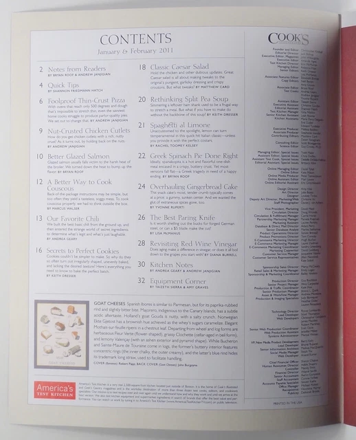 2011 JAN COOK'S ILLUSTRATED favorite chili recipes THIN-CRUST PIZZA ...
