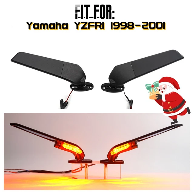 WIND WING REARVIEW Side Mirrors w/ Blinkers Lights for Yamaha 1998-2001 ...