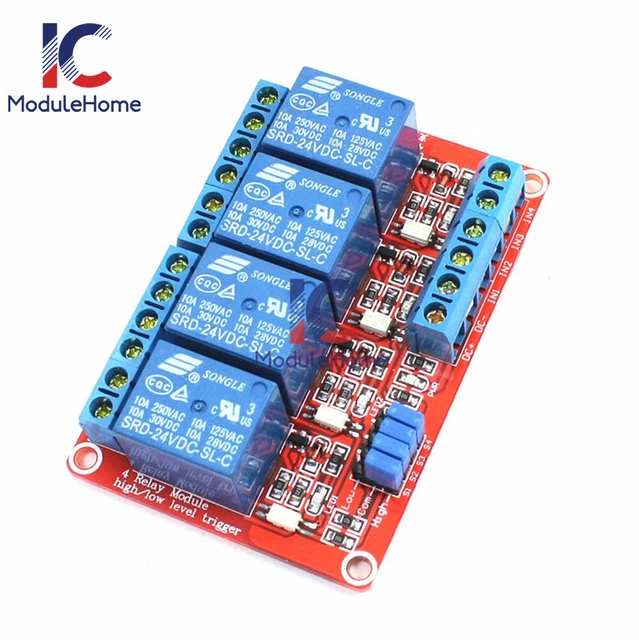 DC24V 4 CHANNEL Relay Module With OPTO-Isolated High And Low Level ...