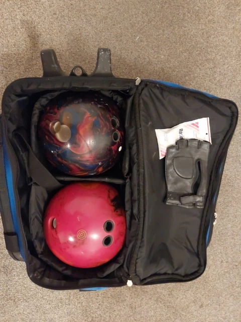 TEN PIN BOWLING Balls and Double Ball Wheelie Bag £35.00 - PicClick UK