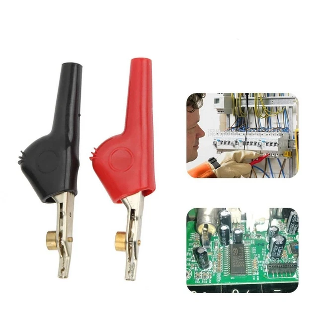 BATTERY TEST CAMP Alligator Clip Wire Crocodile Clip Test Clips Testing ...