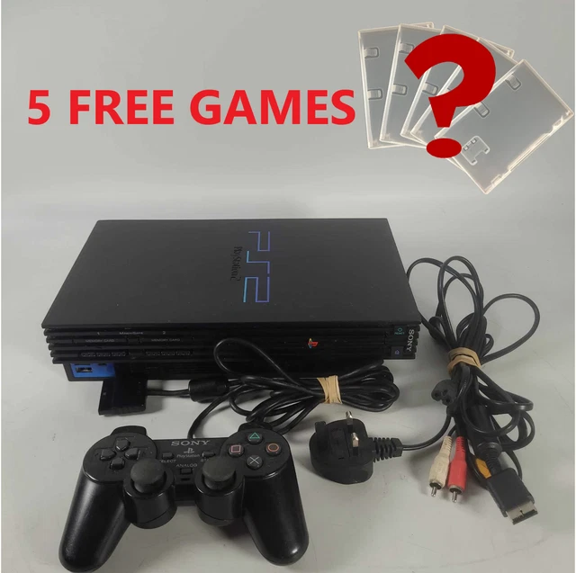 SONY PS2 PLAYSTATION 2 Console Bundle 5 Games Official Controller Phat ...