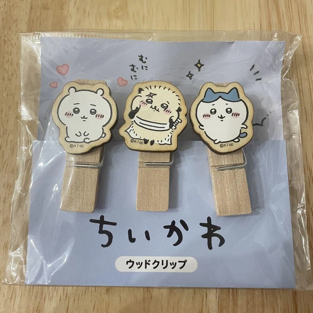 CHIIKAWA HACHIWARE MOMONGA Sea Otter Wood Clip Chiikawa Goods Japan NEW ...