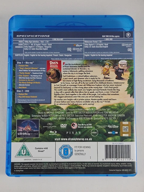 UP - DISNEY Pixar Blu-ray - Region B - Mint Disc £6.05 - PicClick UK