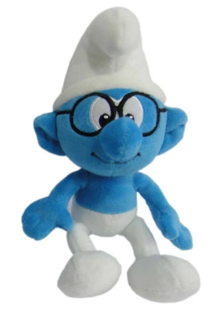 THE SMURFS BLUE Smarty Smurf Brainy Plush Soft Toy with Glasses 12" £13 ...
