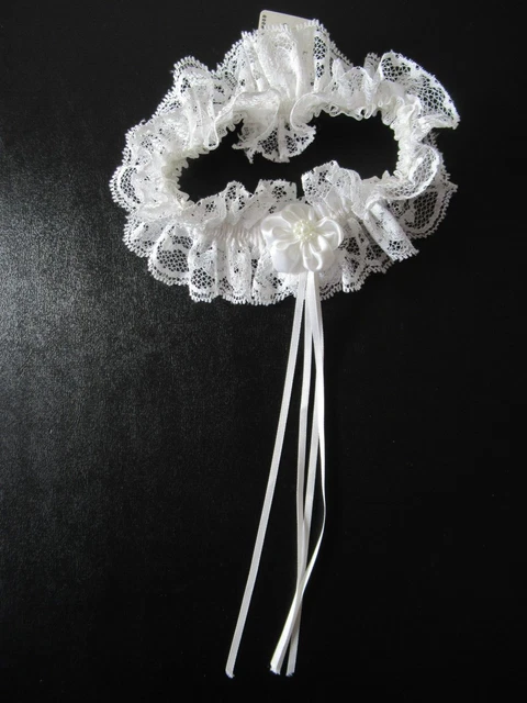 NEW FREDERICKS OF Hollywood Bridal Leg Garter White Lace Wedding £14.46 ...