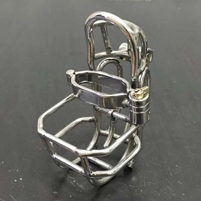 STAINLESS STEEL MALE Chastity Device Integrated PA Cage Men Metal Lock ...