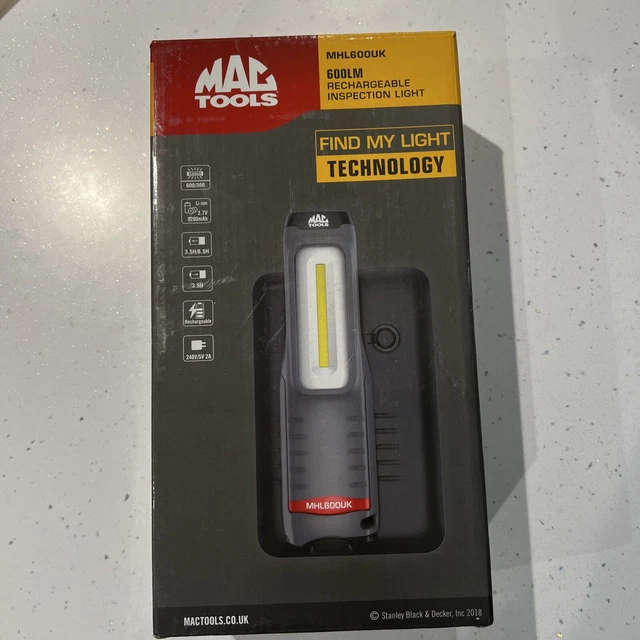 MAC TOOLS MHL600UK 600lm RECHARGEABLE INSPECTION LIGHT-FIND MY LIGHT ...