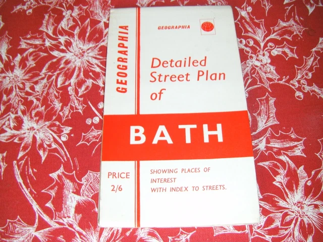 VINTAGE MAP GEOGRAPHIA LTD DETAILED STREET PLAN OF BATH SOMERSET UK c ...