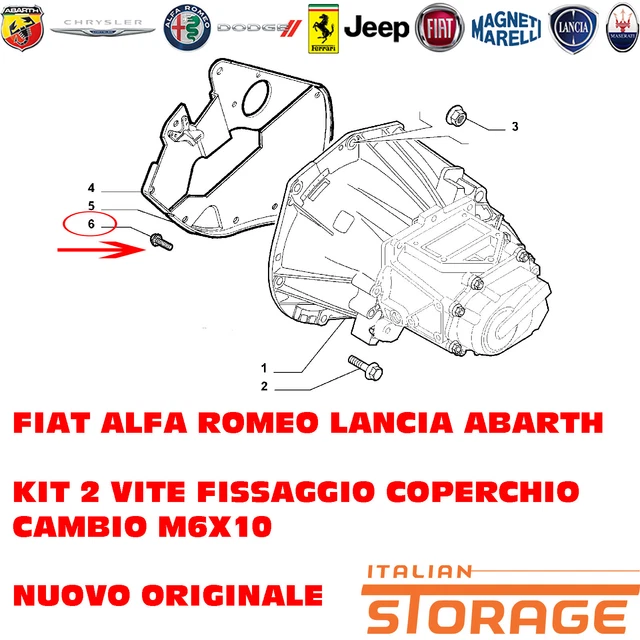 FIAT ALFA ROMEO Lancia Abarth Set 2 Vigne M6X10 Couverture Boîte Gear ...