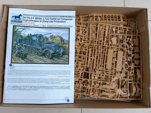 BRONCO CB35043, SDKFZ 6/2 mit 3,7cm Flak, 1:35 EUR 26,49 - PicClick DE