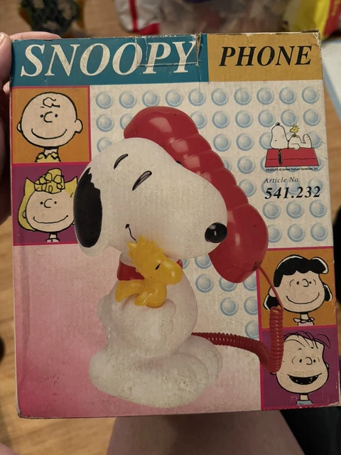 VINTAGE PEANUTS SNOOPY and Woodstock Landline Phone with Bank New Old ...