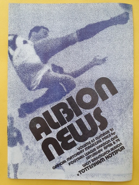 8 4 1972 West Bromwich Albion V Tottenham Hotspur Football Programme